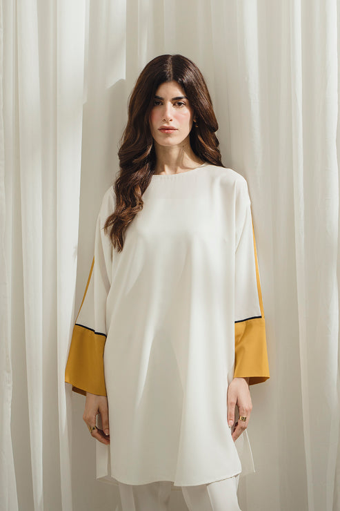 White & Mustard Tunic – Lulusar