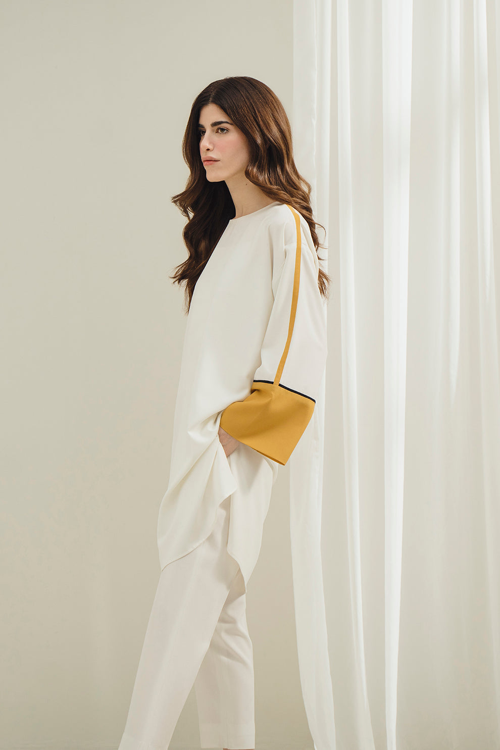 White & Mustard Tunic – Lulusar